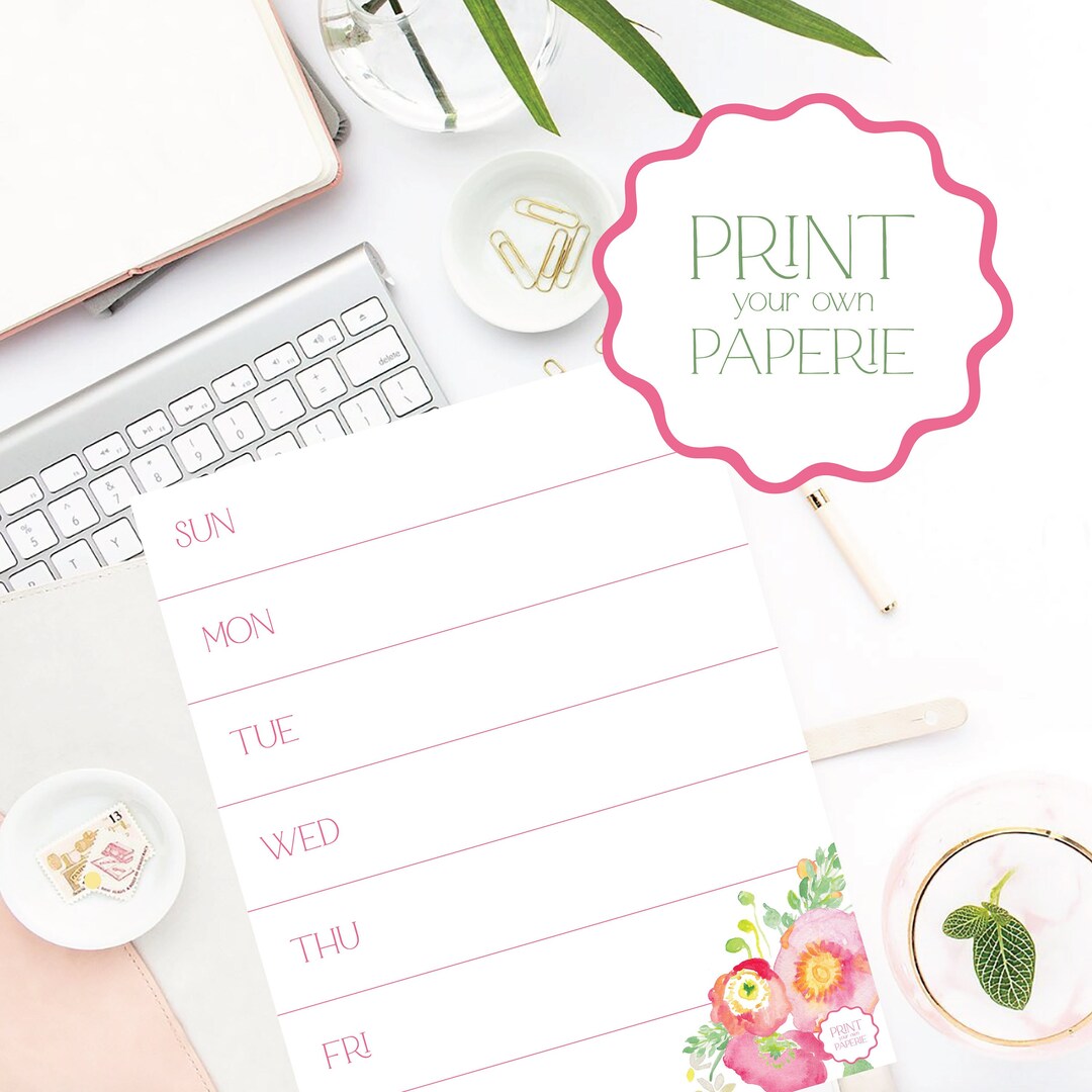 Watercolor Floral Weekly List Printable, Printable Week Planner, to Do ...