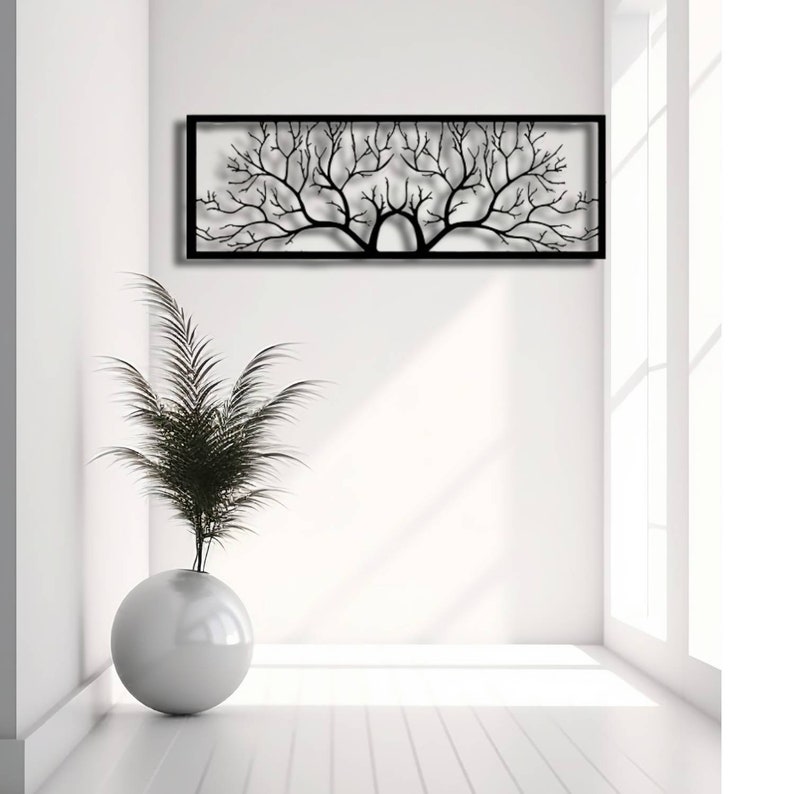 Tree Metal Wall Decoration, Tree Branches Metal Wall Art, Dried Branch ...