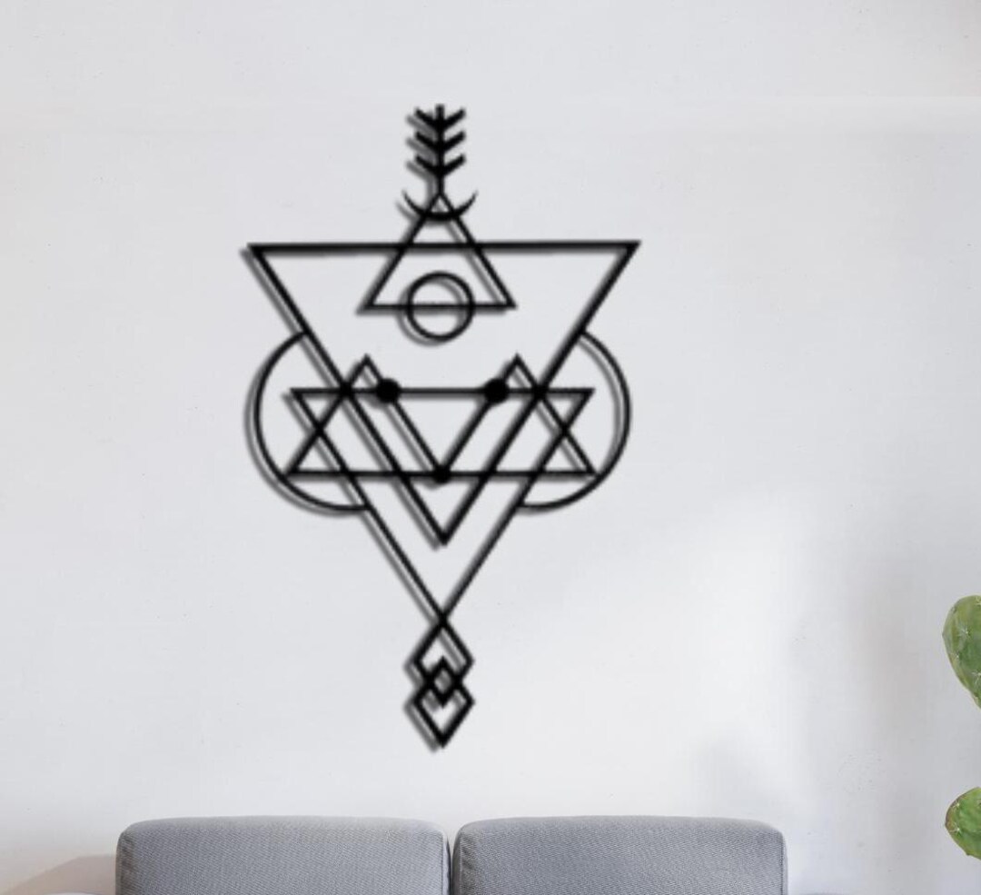 Geometric Wall Decor, Triangles Metal Wall Art, Modern Large Wall Decor ...