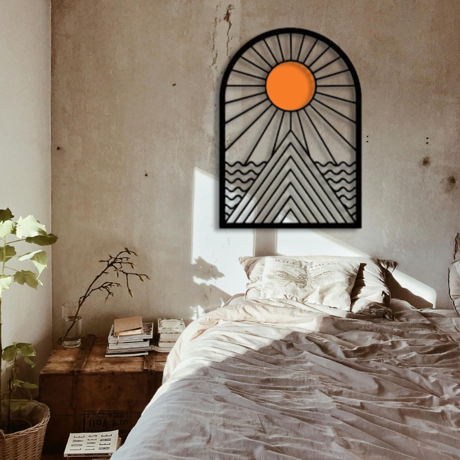 Colorful Sunshine and Tree Metal Art, Sea and Sun Wall Art ,sea Sparkle ...