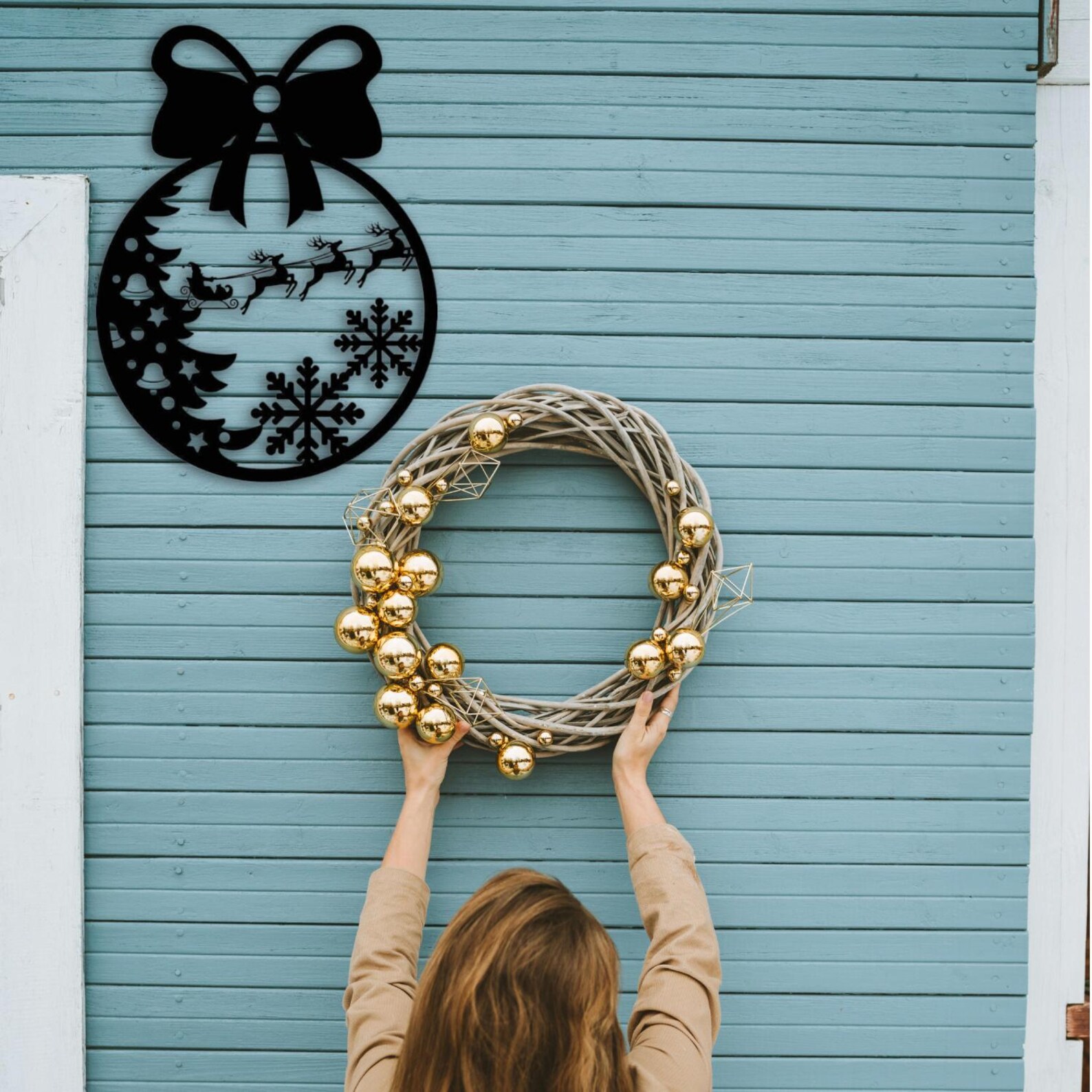 Merry Christmas Metal Wall Art, Santa Claus Wall Art, Festive Wall ...