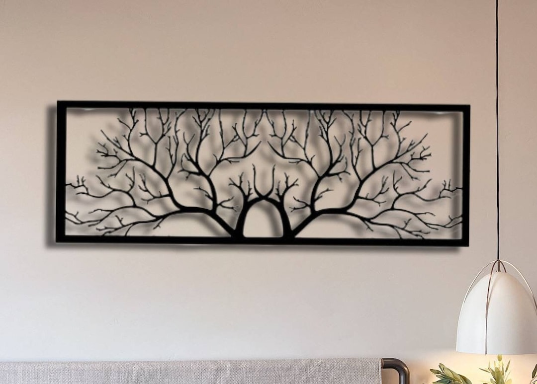 Tree Metal Wall Decoration, Tree Branches Metal Wall Art, Dried Branch ...