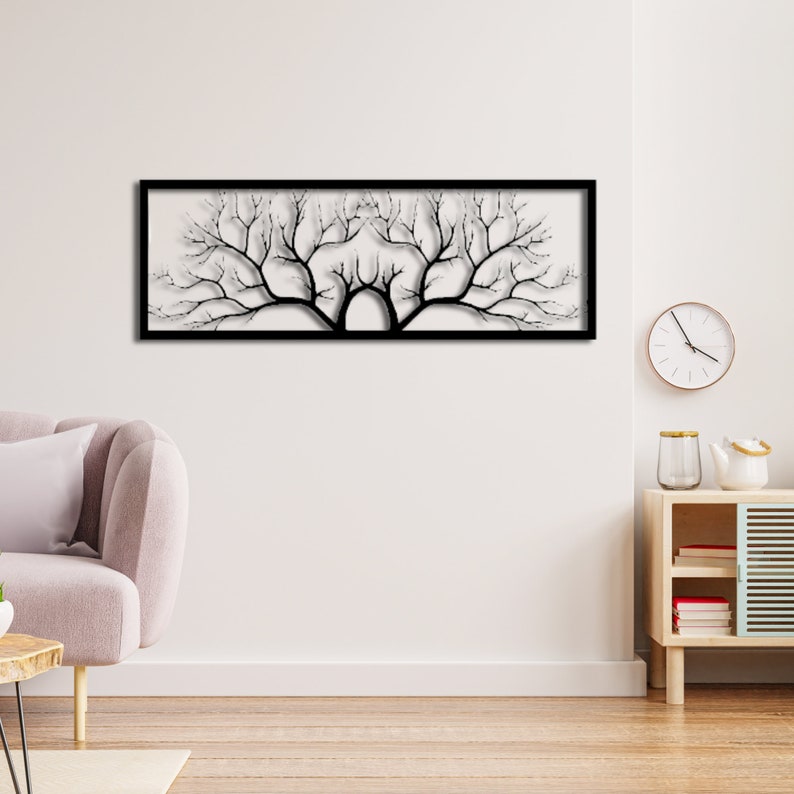 Tree Metal Wall Decoration, Tree Branches Metal Wall Art, Dried Branch ...