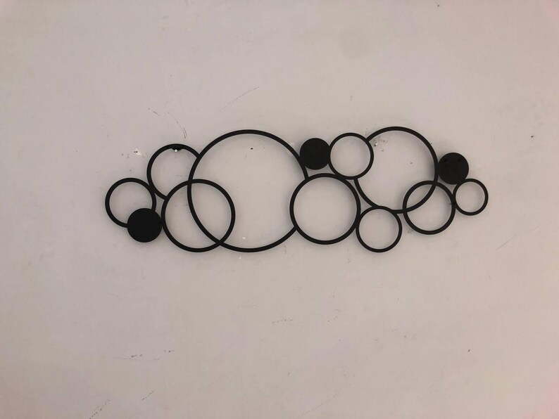 Circles Metal Wall Art, Geometric Wall Art, Circular Wall Art, Bedroom ...