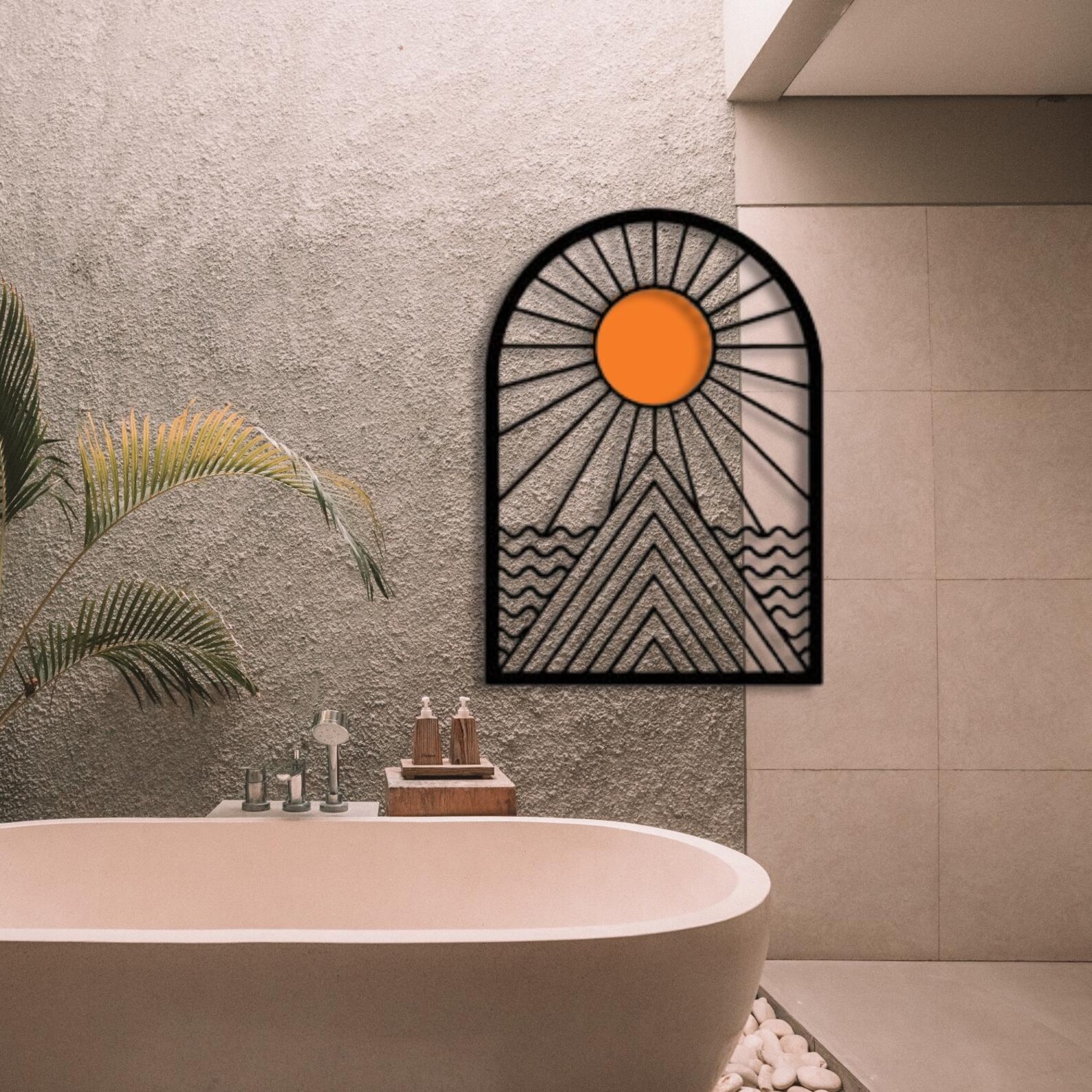 Colorful Sunshine and Tree Metal Art, Sea and Sun Wall Art ,sea Sparkle ...