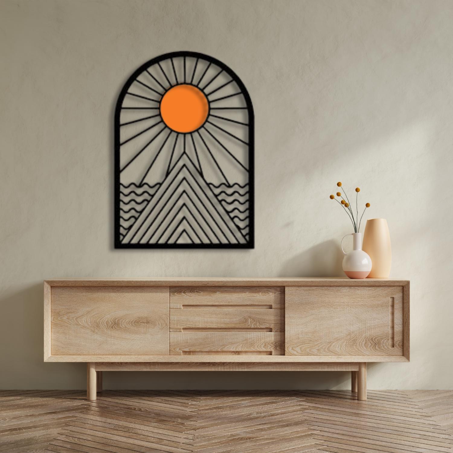 Colorful Sunshine and Tree Metal Art, Sea and Sun Wall Art ,sea Sparkle ...