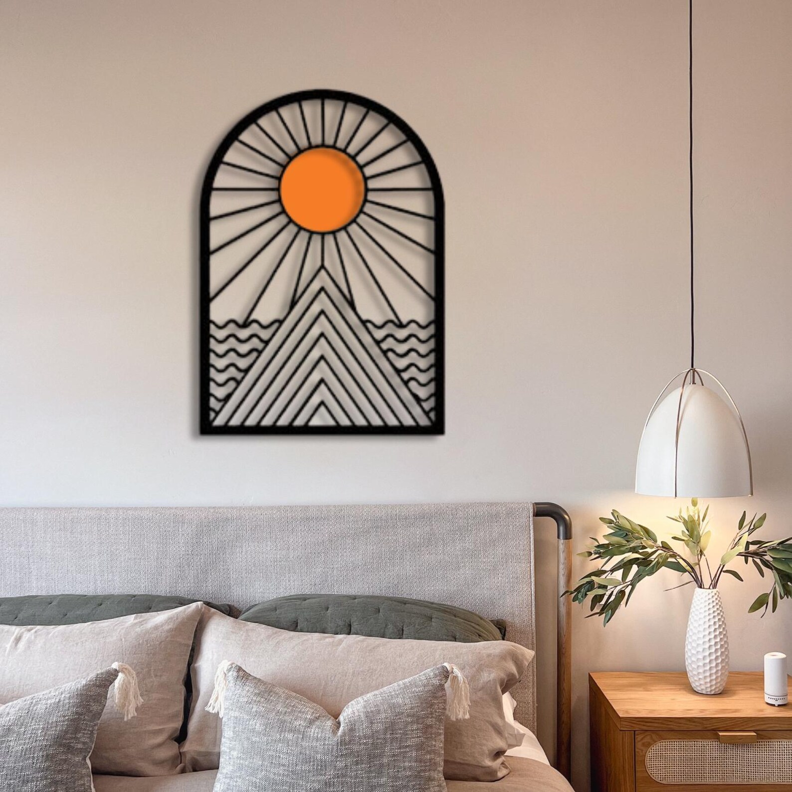 Colorful Sunshine and Tree Metal Art, Sea and Sun Wall Art ,sea Sparkle ...