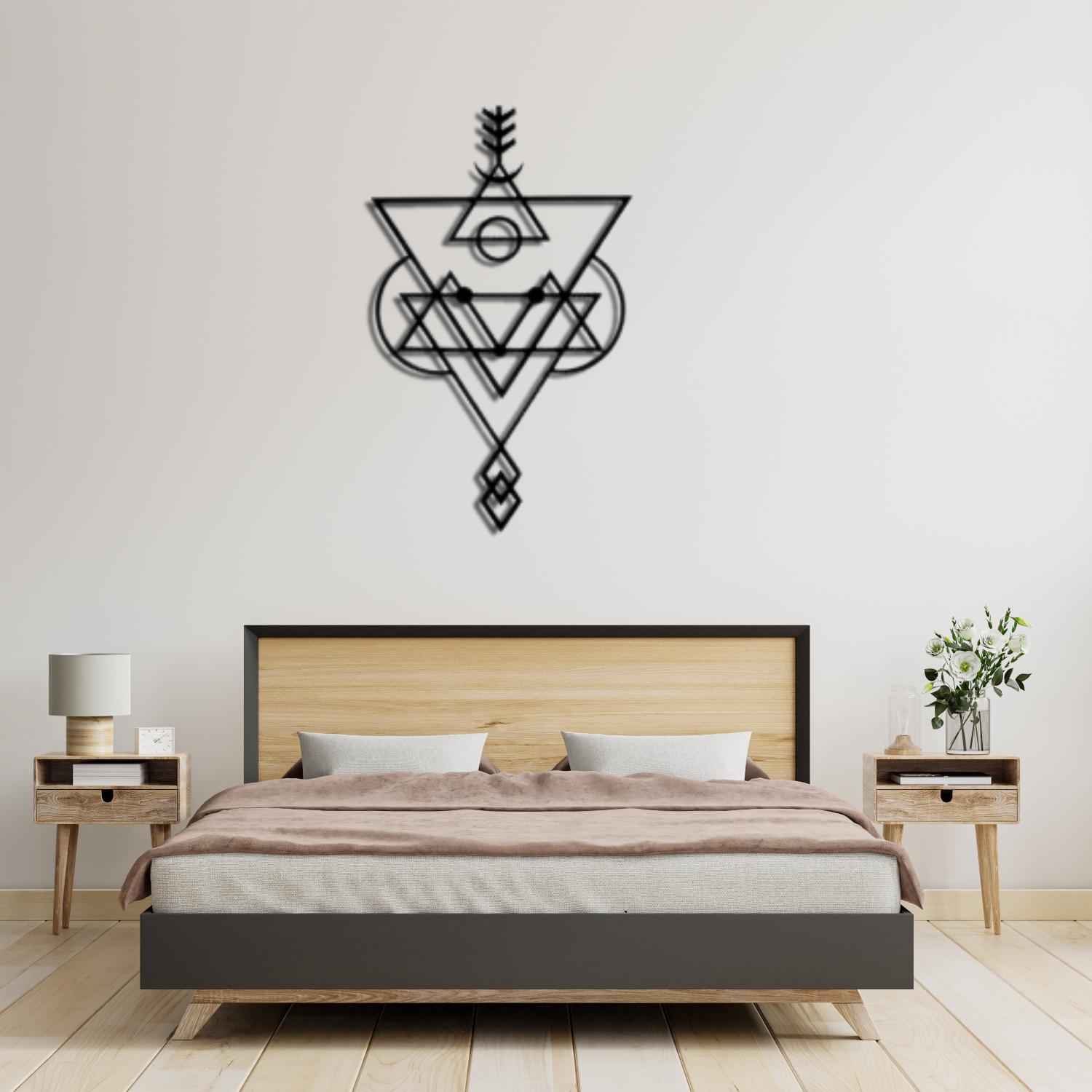 Geometric Wall Decor, Triangles Metal Wall Art, Modern Large Wall Decor ...