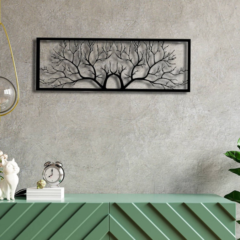 Tree Metal Wall Decoration, Tree Branches Metal Wall Art, Dried Branch ...