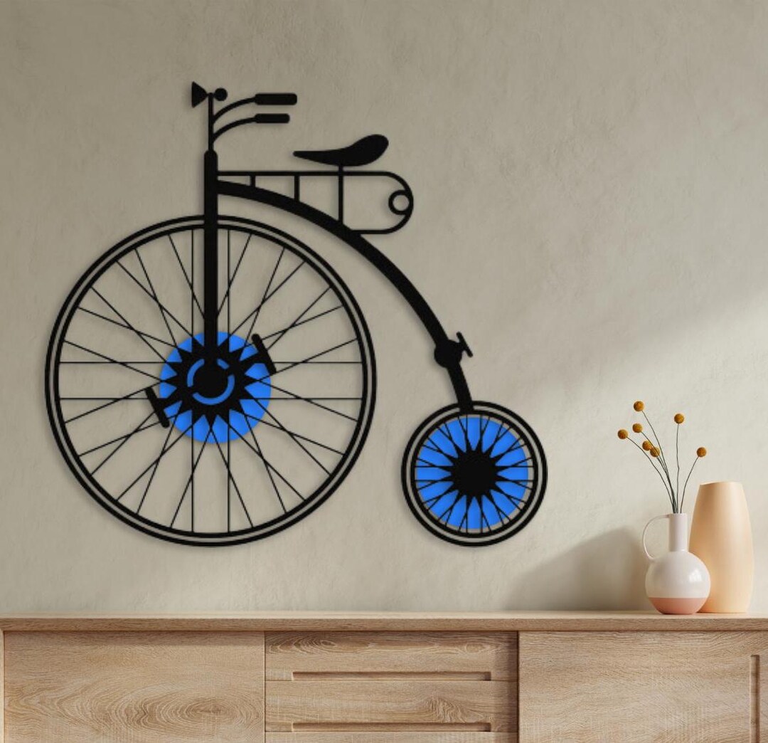 Colorful Bicycle Metal Art, Bicycle Wheel Wall Art, Bicycle Wall Art ...