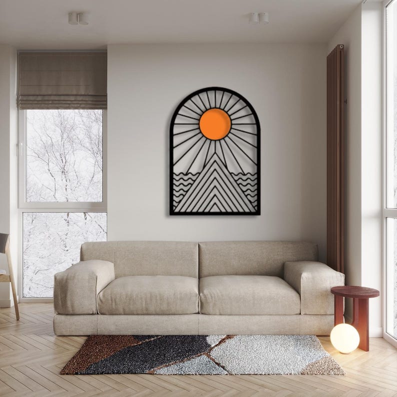Colorful Sunshine and Tree Metal Art, Sea and Sun Wall Art ,sea Sparkle ...