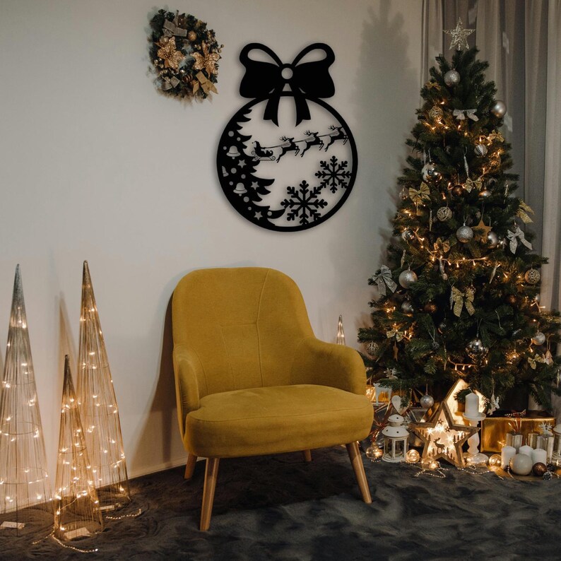 Merry Christmas Metal Wall Art, Santa Claus Wall Art, Festive Wall ...