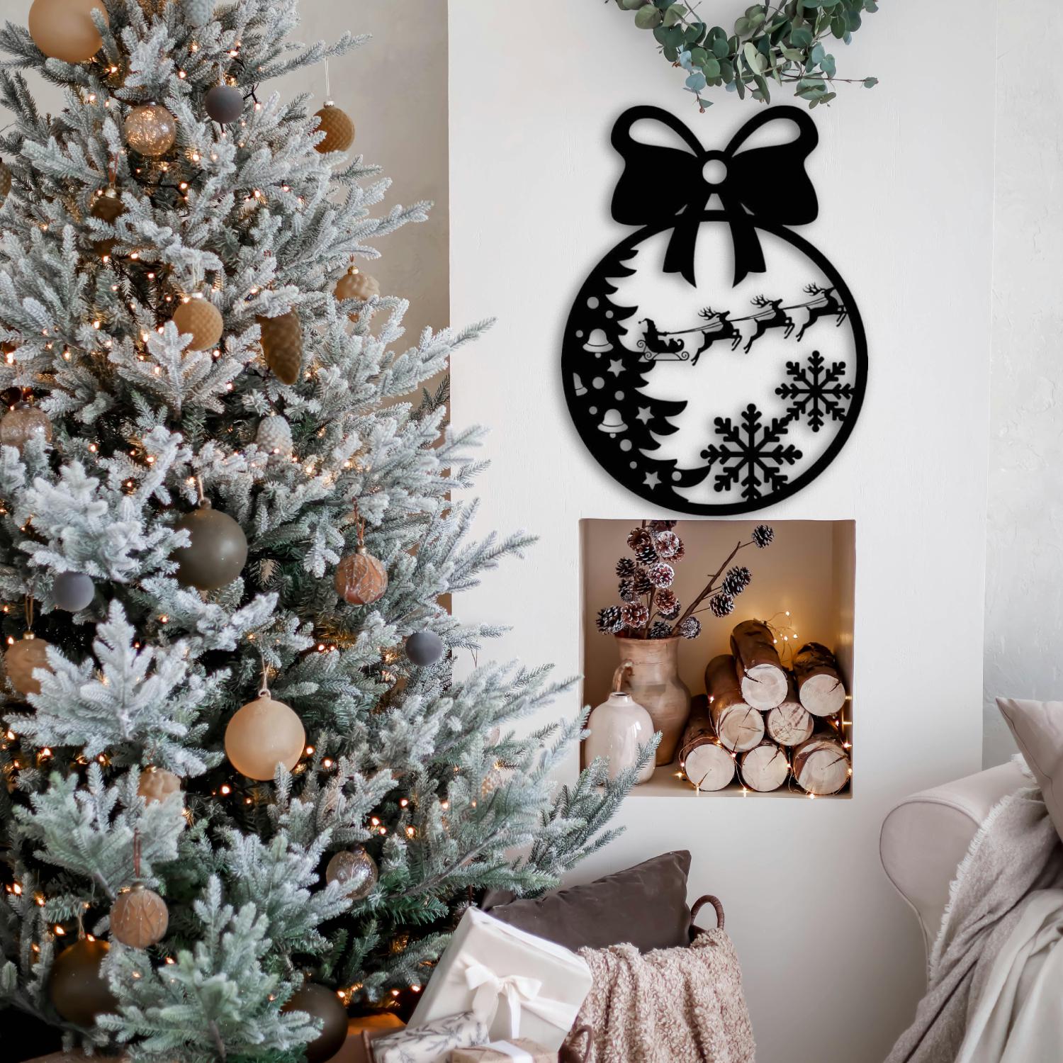 Merry Christmas Metal Wall Art, Santa Claus Wall Art, Festive Wall ...