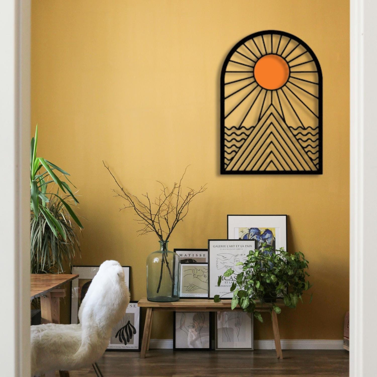 Colorful Sunshine and Tree Metal Art, Sea and Sun Wall Art ,sea Sparkle ...