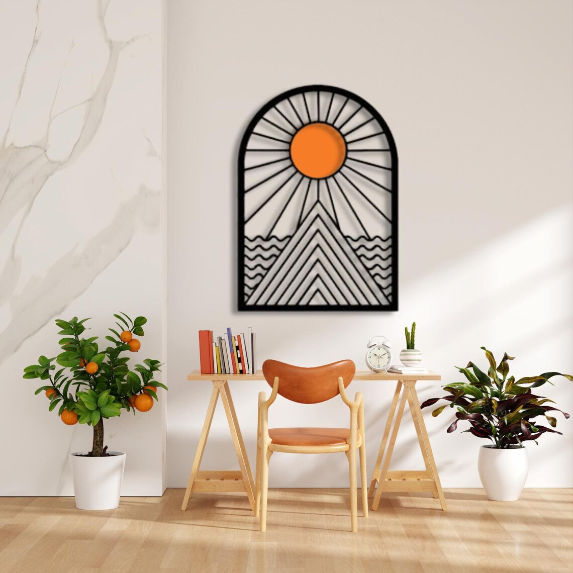 Colorful Sunshine and Tree Metal Art, Sea and Sun Wall Art ,sea Sparkle ...