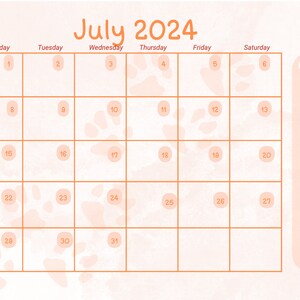 2024 Monthly Calendar Bear Design Monday to Sunday Letter Size ...