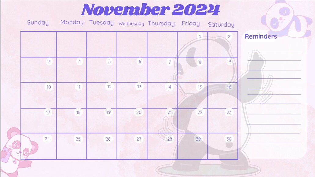 Back-to-school 2024 Monthly Calendar Bear Design Monday to Sunday ...