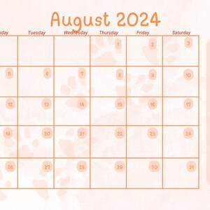 2024 Monthly Calendar Bear Design Monday to Sunday Letter Size ...