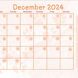 2024 Monthly Calendar Bear Design Monday to Sunday Letter Size ...