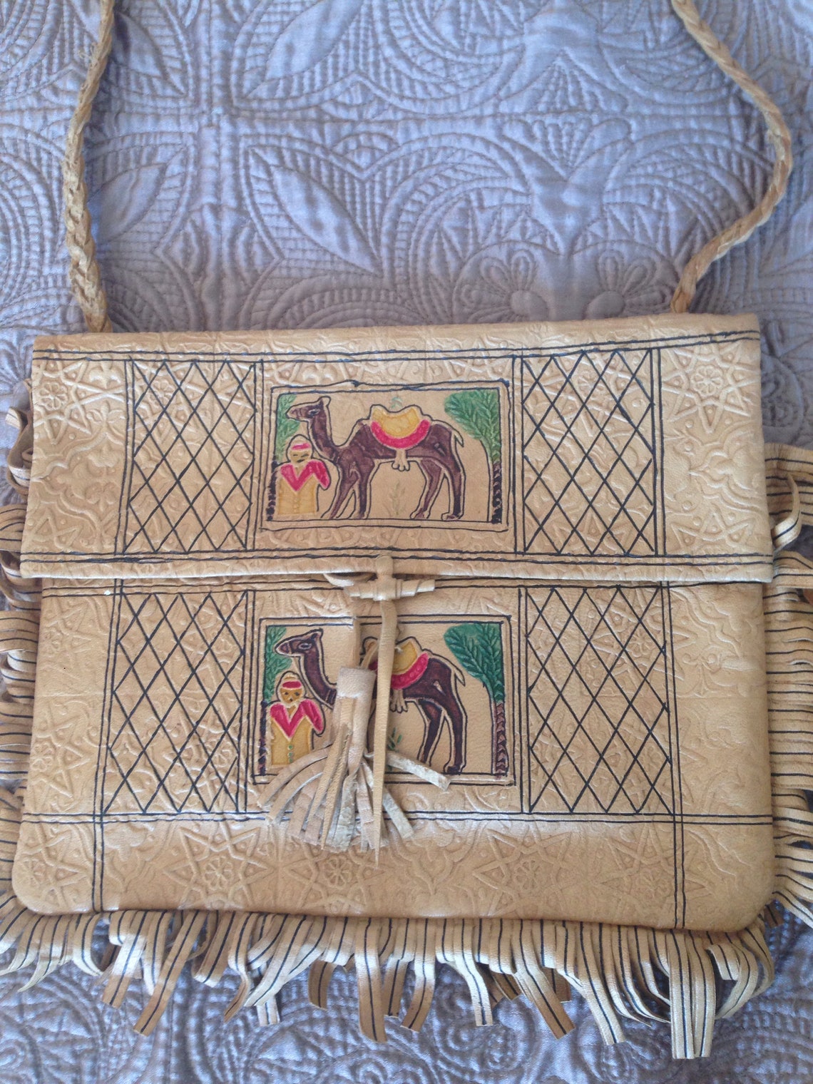 Tooled Leather Camel Desert Morocco Egypt Bag With Matching Wallet - Etsy