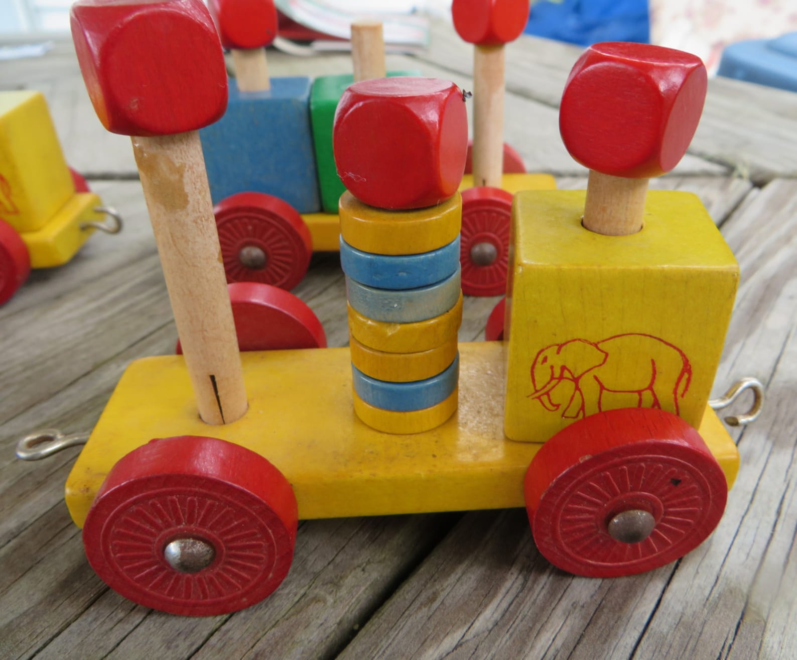 Vintage 1950's Mini Wooden Circus Train Set With Removable Animal ...