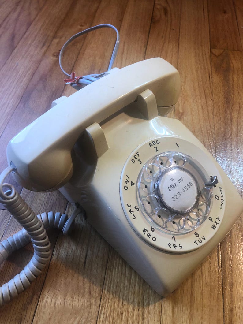 Vintage Rotary Dial Beige Bell Telephone - Etsy
