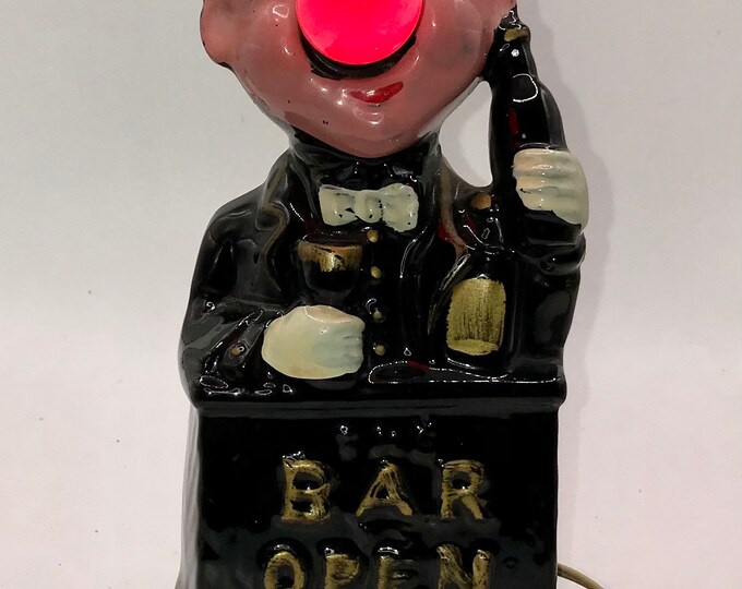 Vintage Bar is Open Light up Nose Lamp Retro Barware Display - Etsy