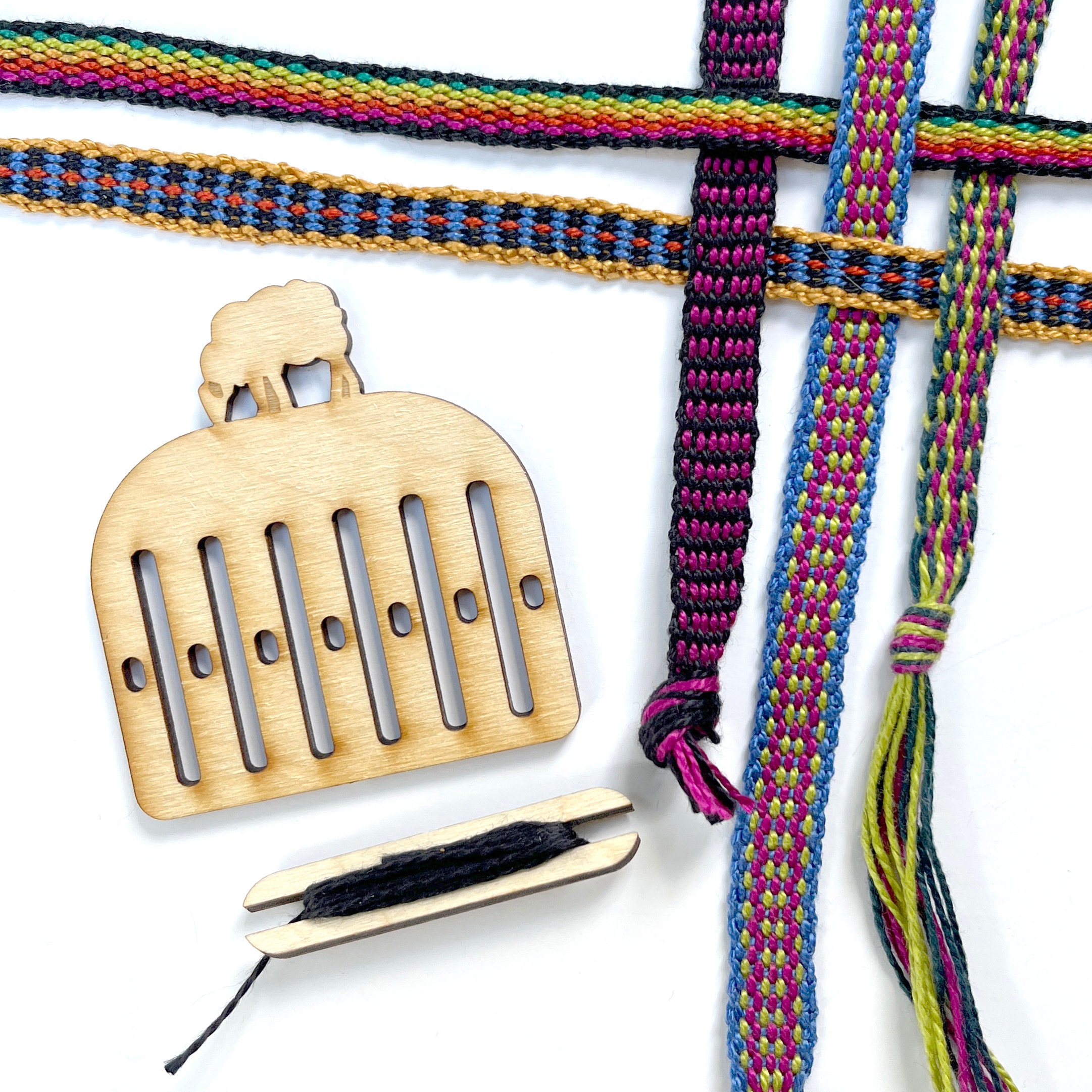 Rigid Heddle Bracelet Loom Mini Weaving Loom Beginner Weaving Kit Band Weaving Woven Bracelet Craft Kit Etsy