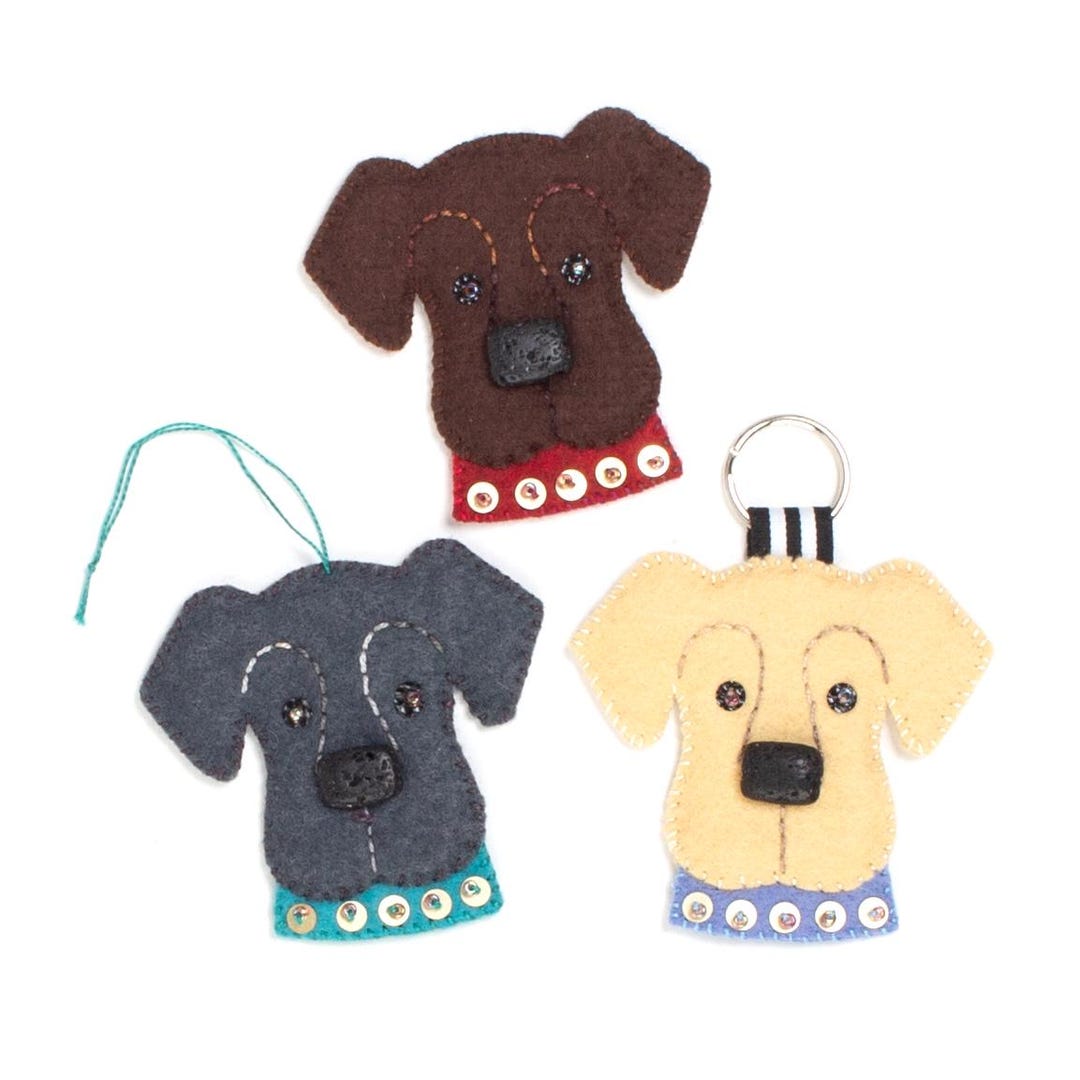 Dog Ornament Pattern, Embroidered Felt Animal, Sewing Pattern, Holiday ...