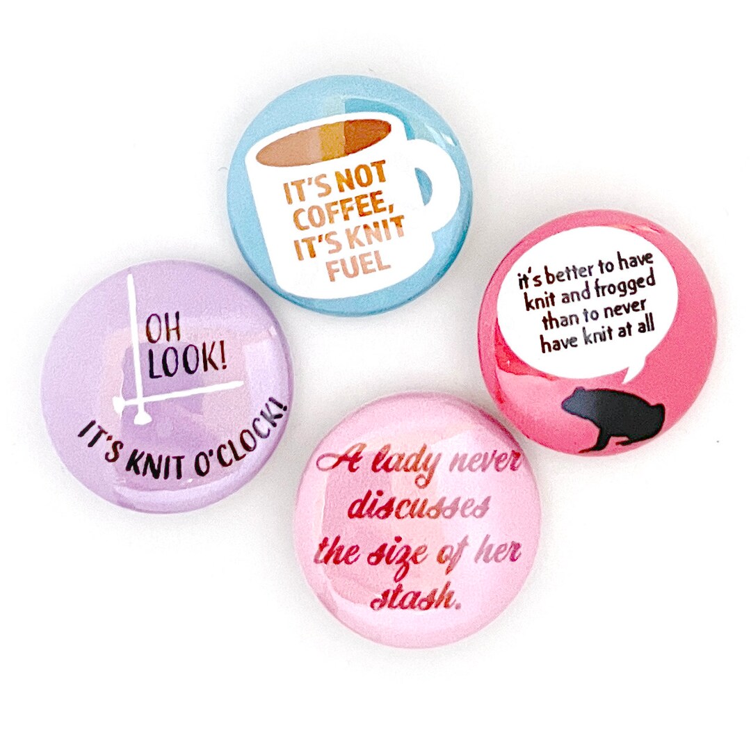 Knit Fuel Pin Set, Knitting Pin Set, Knitting Puns, Gift for Knitter, 1 ...