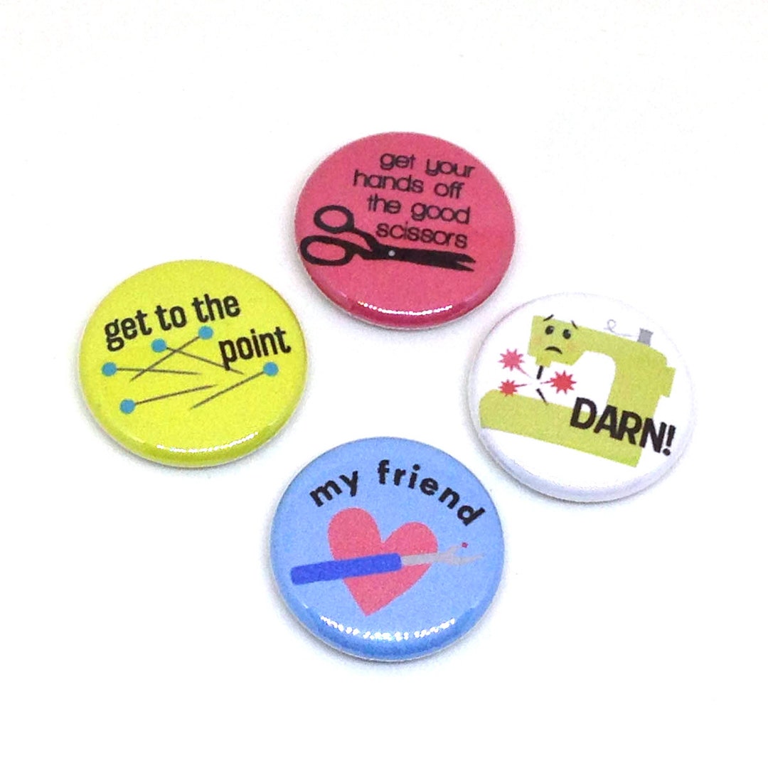 Sewing Pins Set, 1 Inch Pin Back, Quilting Seam Ripper Sewing Machine ...