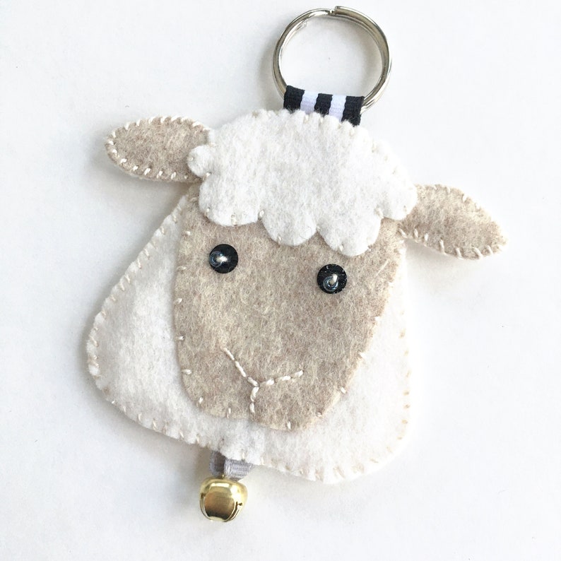 Embroidered Felt Sheep Craft Kit Sheep Keyring Embroidery | Etsy