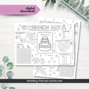 Fun Wedding Activity Placemat for Kids - Printable and Instant Download ...