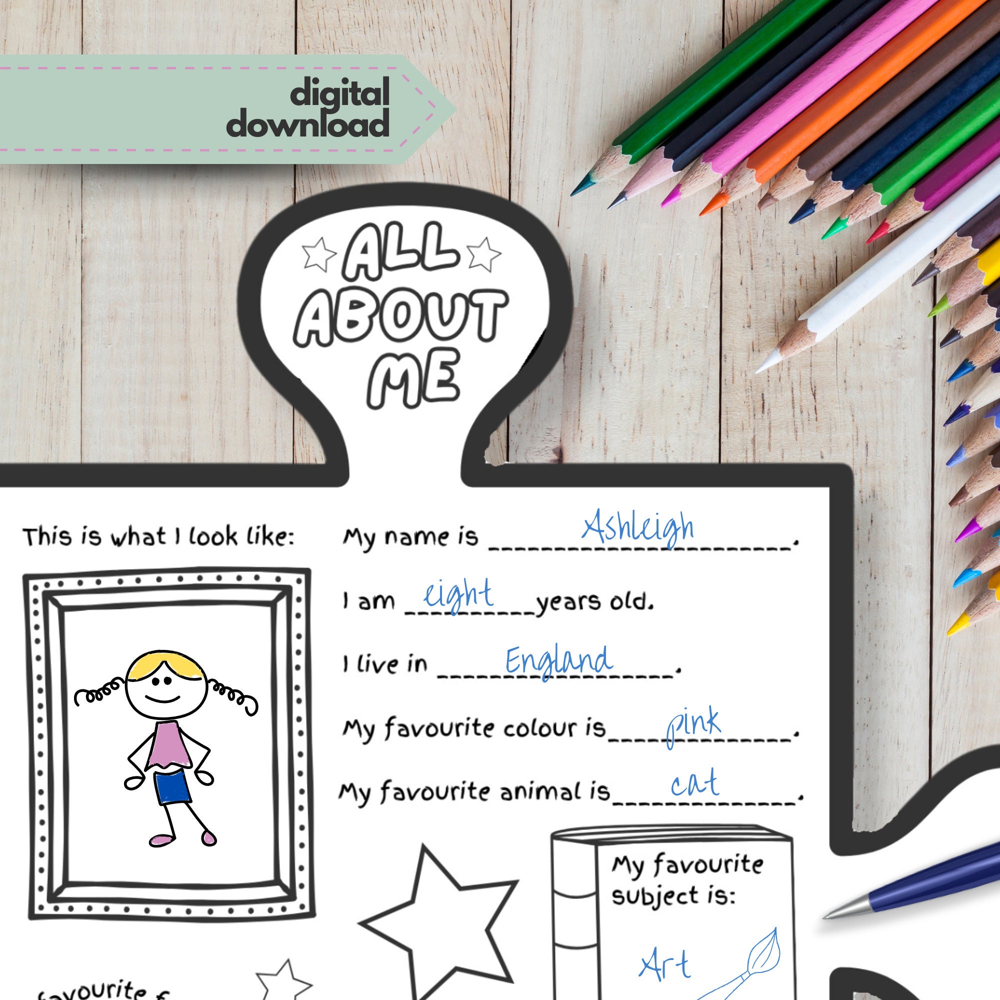 All About Me Jigsaw Puzzle Piece to Print, Transition Activity, Instant ...