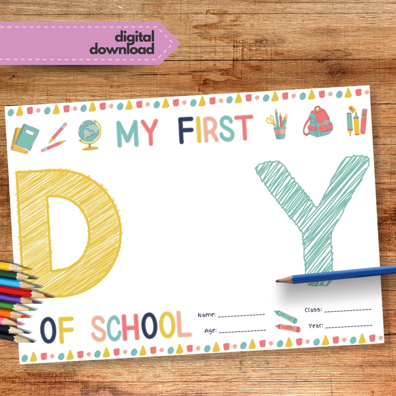 Editable First Day at School Handprint Poster, Back to School ...