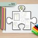 All About Me Jigsaw Puzzle Piece to Print, Transition Activity, Instant ...