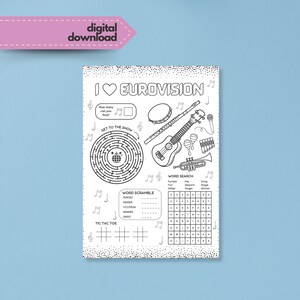 Eurovision Activity Placemat, Eurovision Colouring Page, Eurovision ...