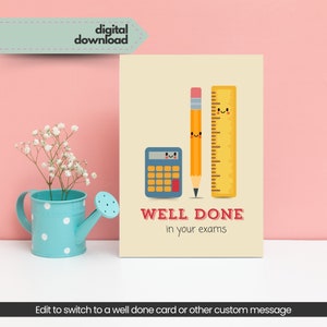 Good Luck Exam Card Printable Instant Download for Tests and ...