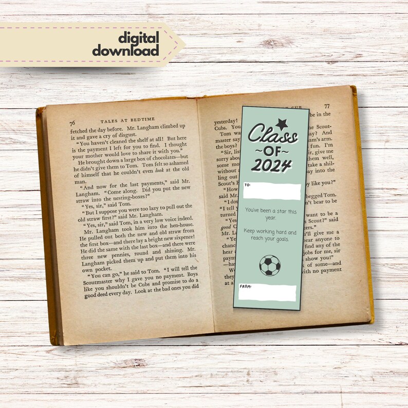 School Leavers Gift, Class of 2024 Classic Printable Bookmarks, Instant ...