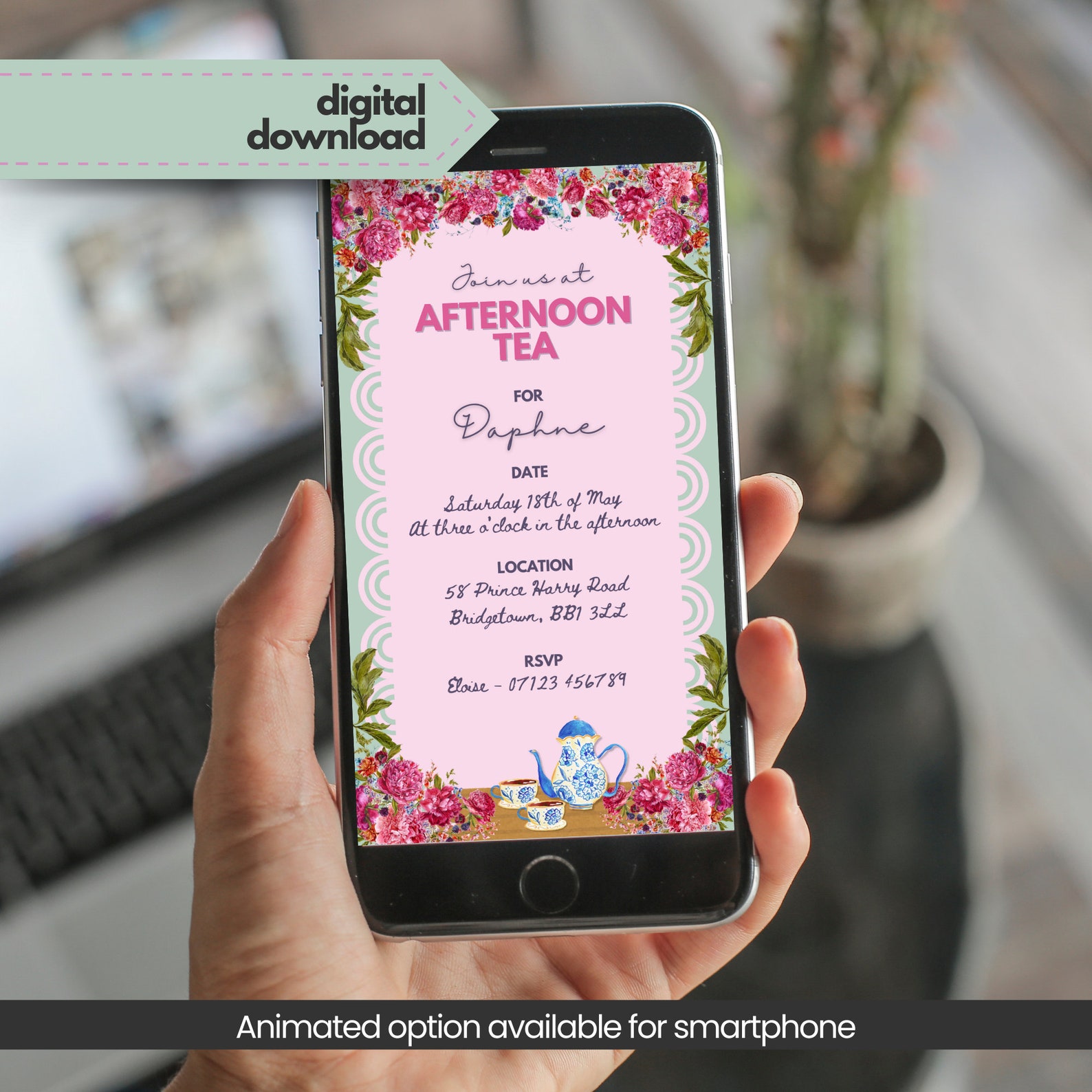 Bridgerton Printable Invitation Template, Editable Floral Invitation ...