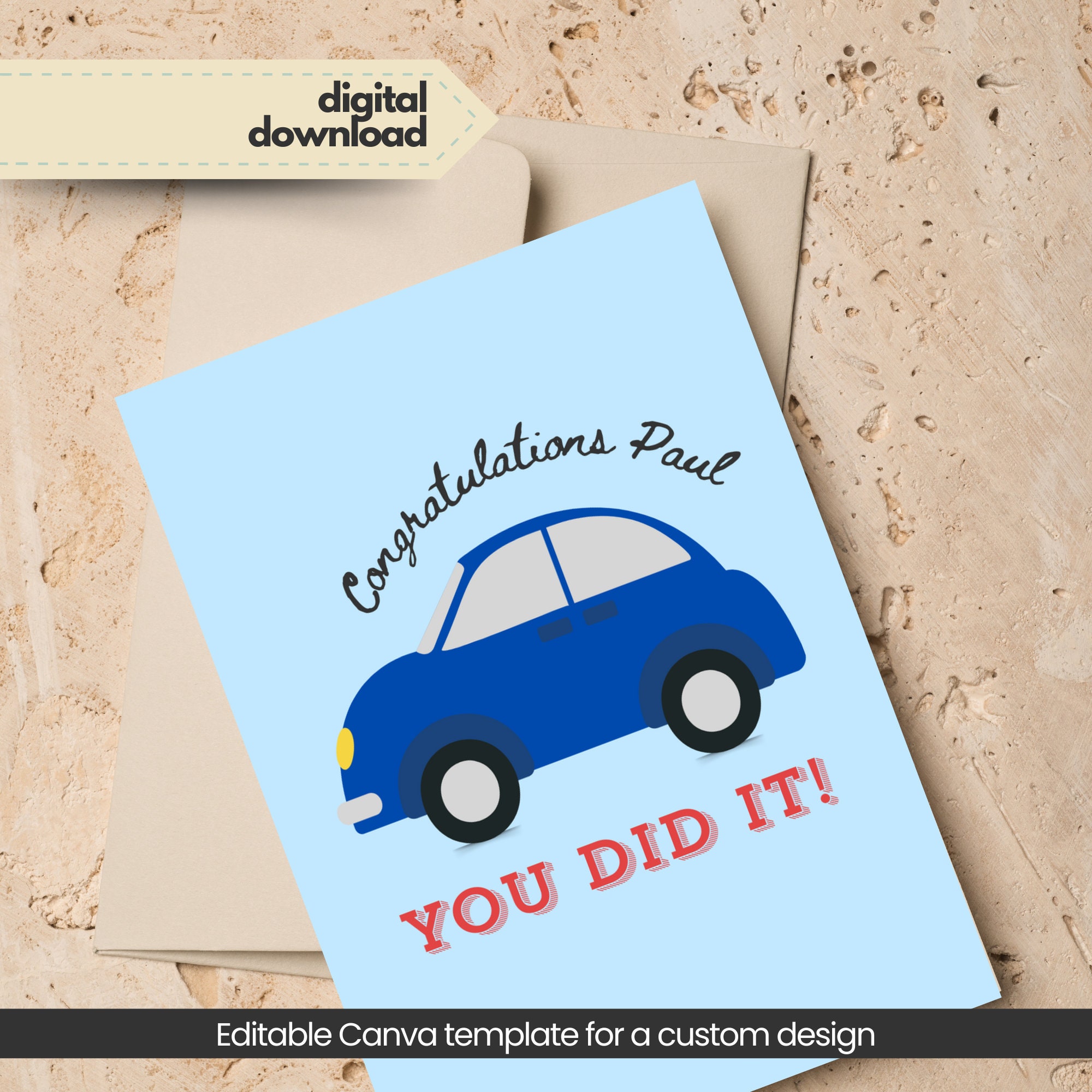 Congrats Driving Test Printable Card, Instant Download Achievement Card ...