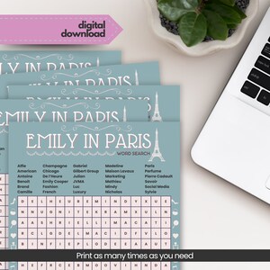 Emily in Paris Inspired Printable Word Search, Instant Download - Etsy