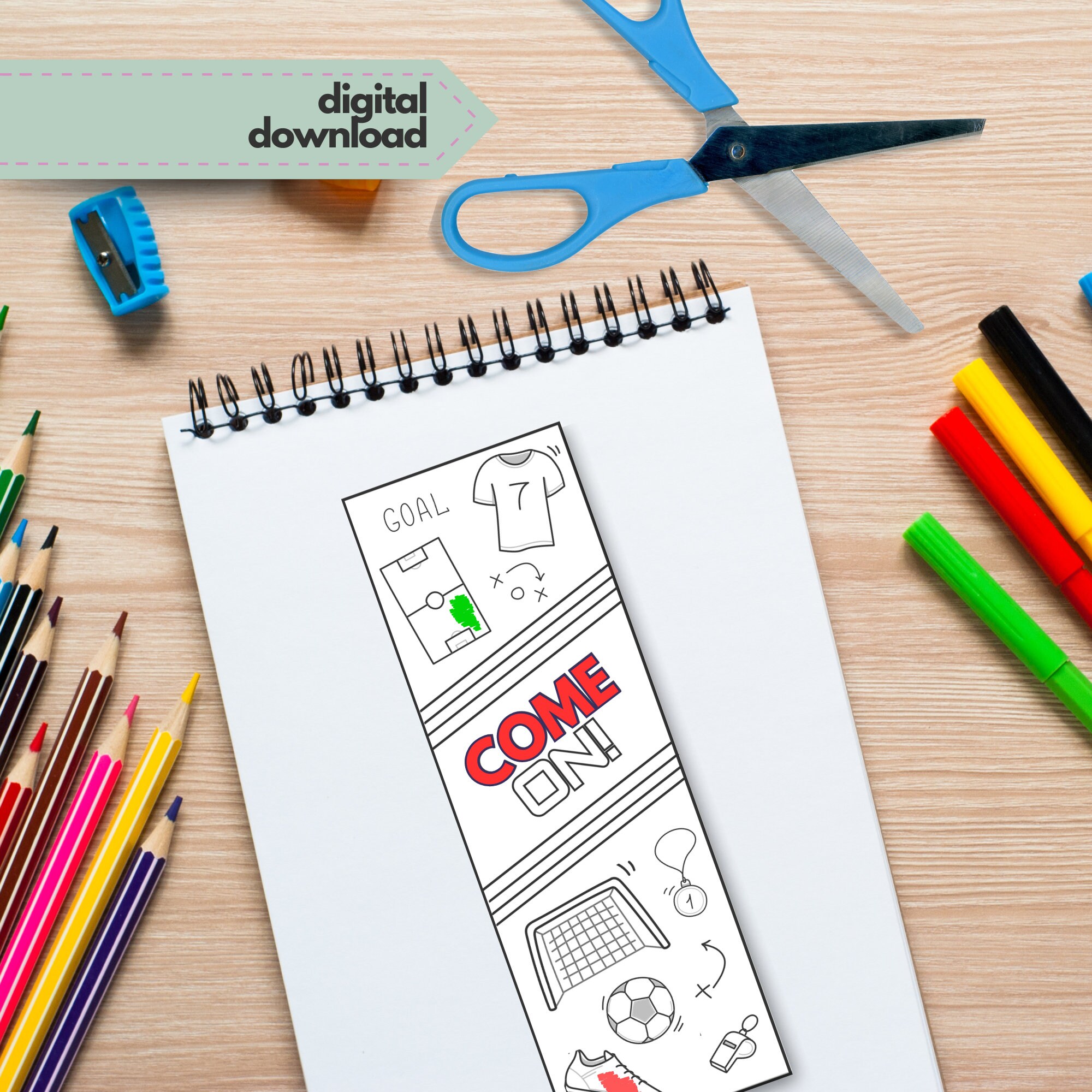 Football Printable Bookmarks, Soccer Colouring Bookmarks to Print ...