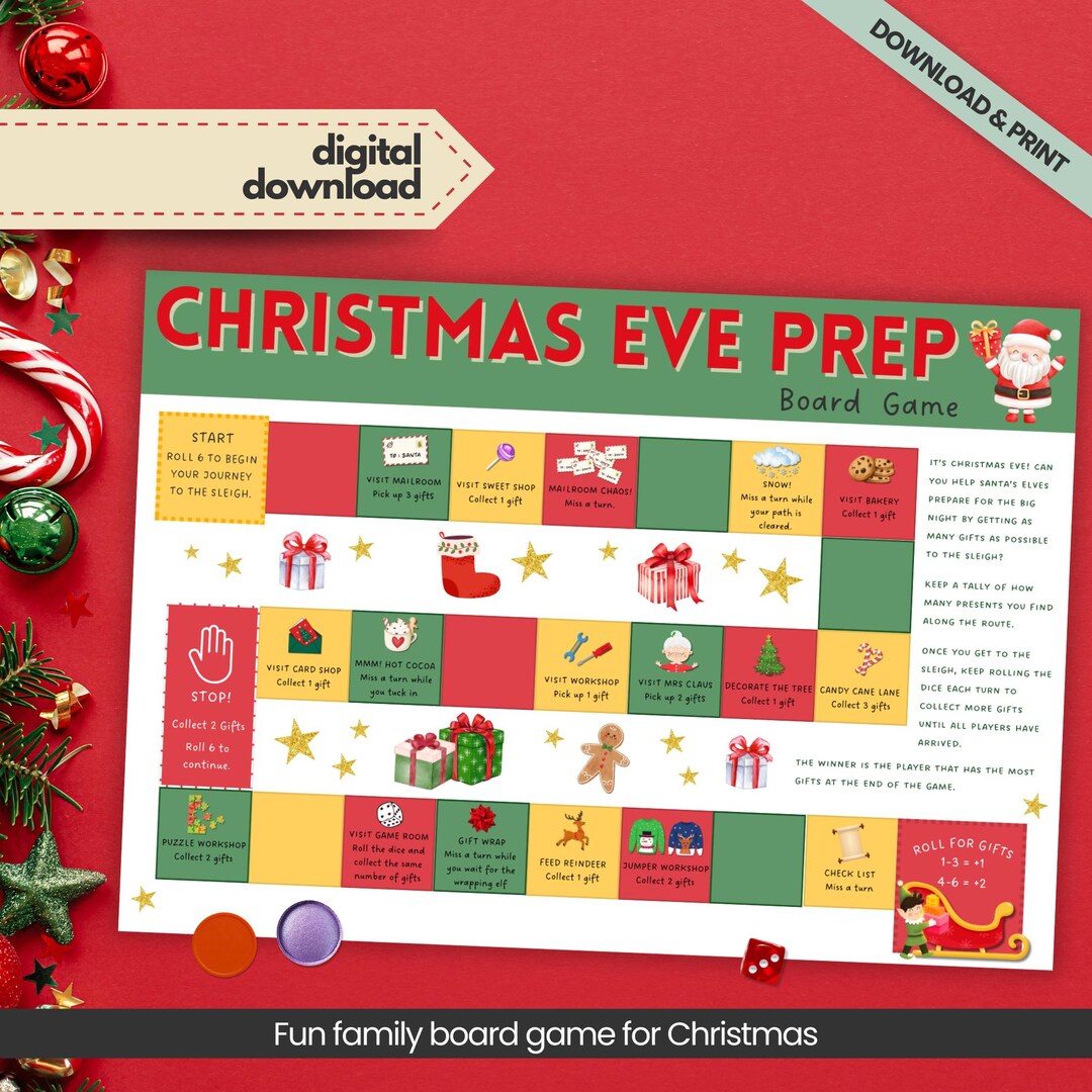 Festive Family Fun Board Game Printable Download - Etsy