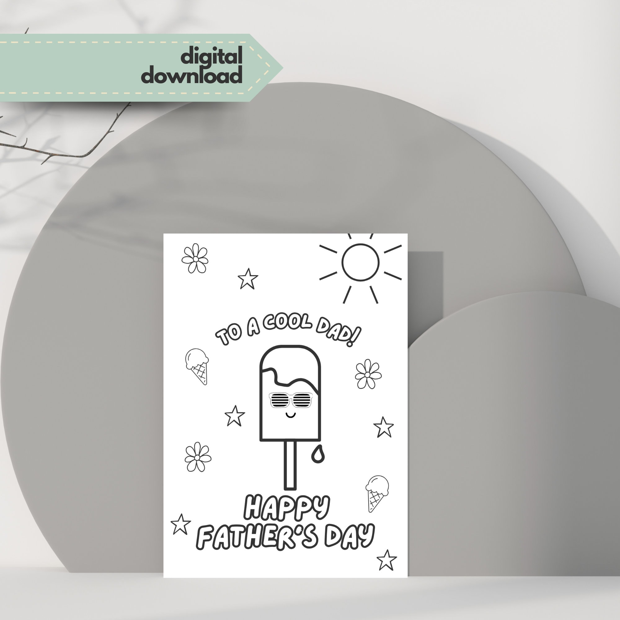 Fun Food Pun Dad Coloring Card, Printable Father's Day Gift, Instant ...