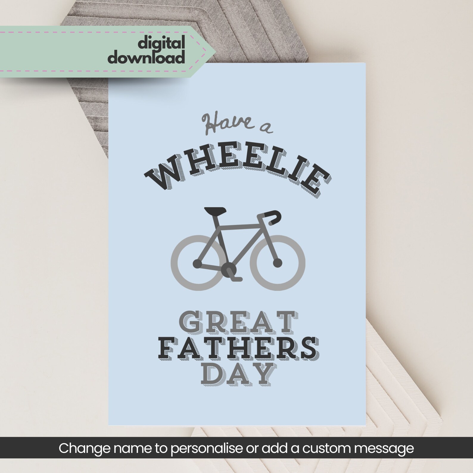 Wheelie Great Bike Greetings Card, Ideal for Fathers Day or Special ...