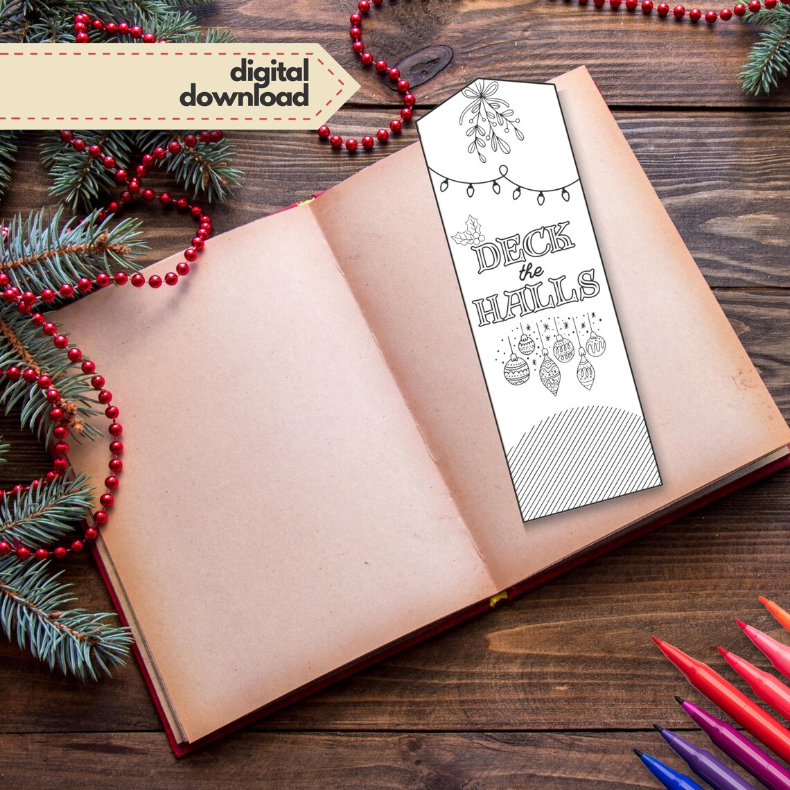 Festive Printable Bookmarks - Fun Holiday Activity, Instant Download ...
