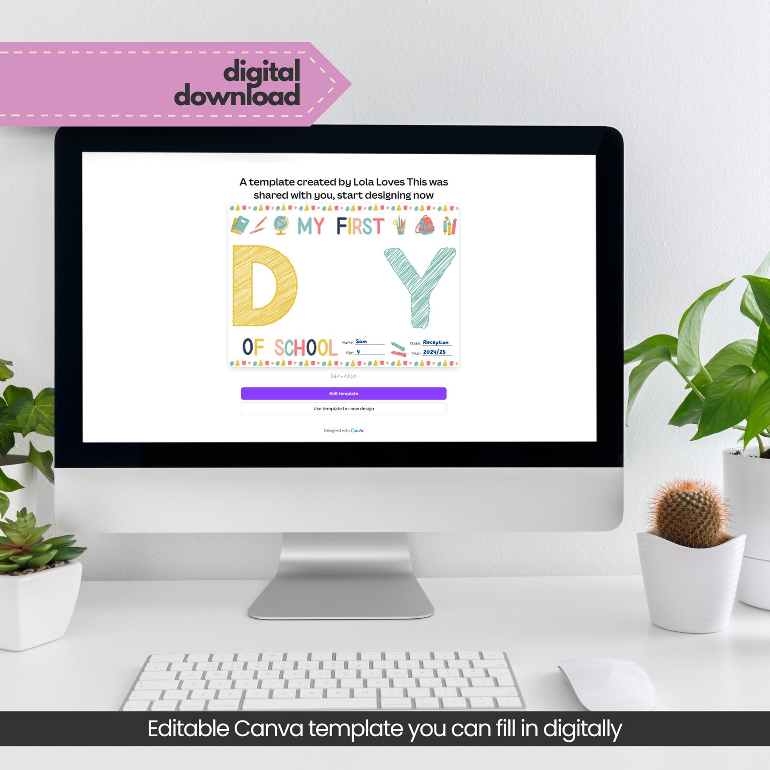 Editable First Day at School Handprint Poster, Back to School ...