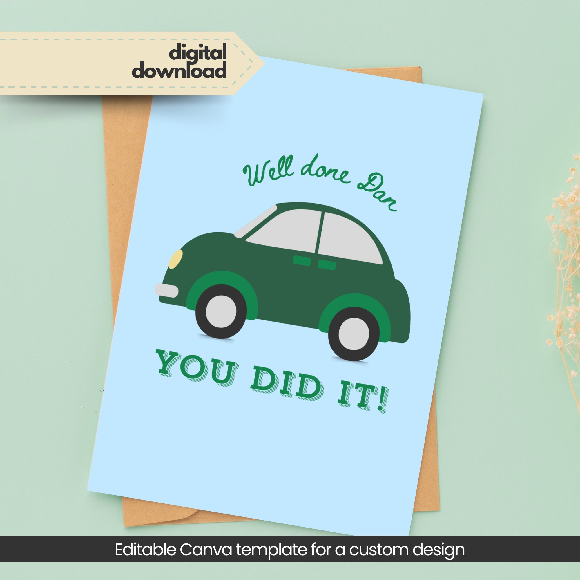 Congrats Driving Test Printable Card, Instant Download Achievement Card ...