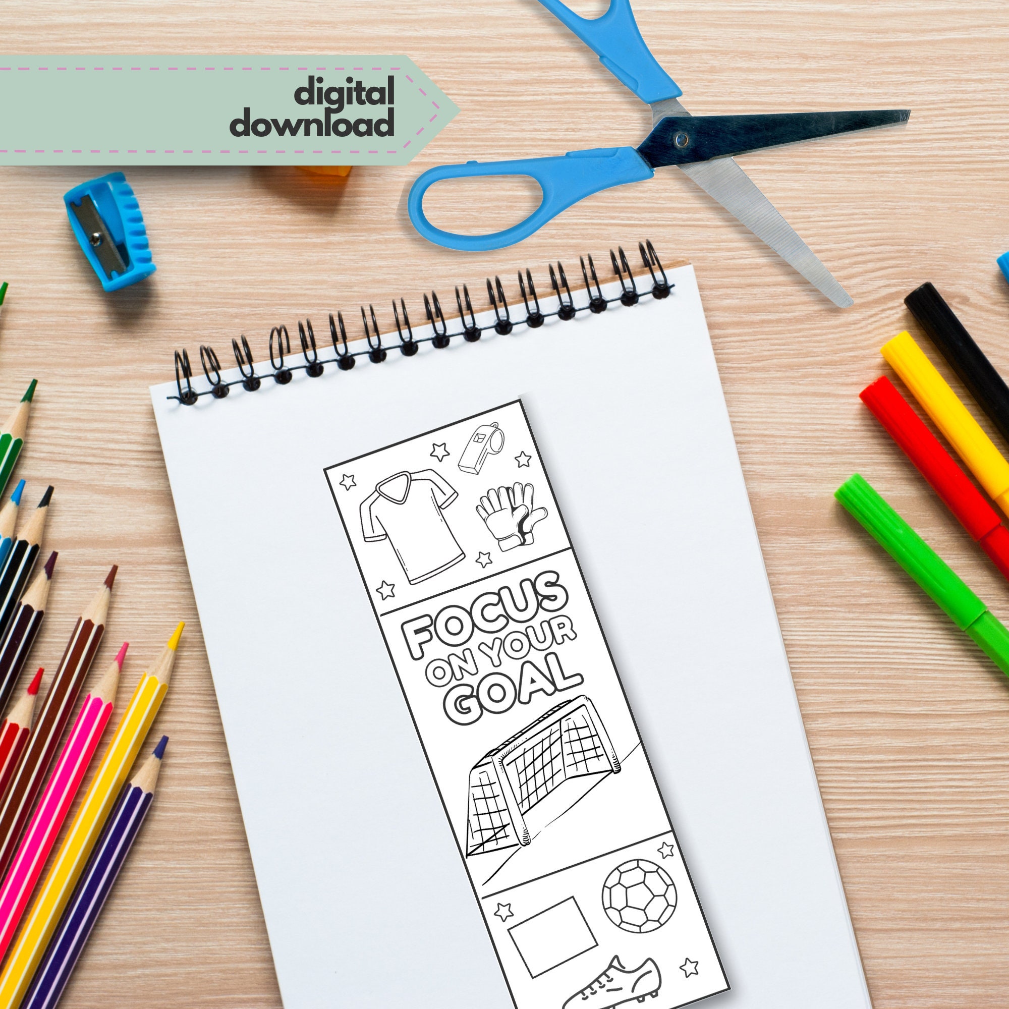 Football Printable Bookmarks, Soccer Colouring Bookmarks to Print ...